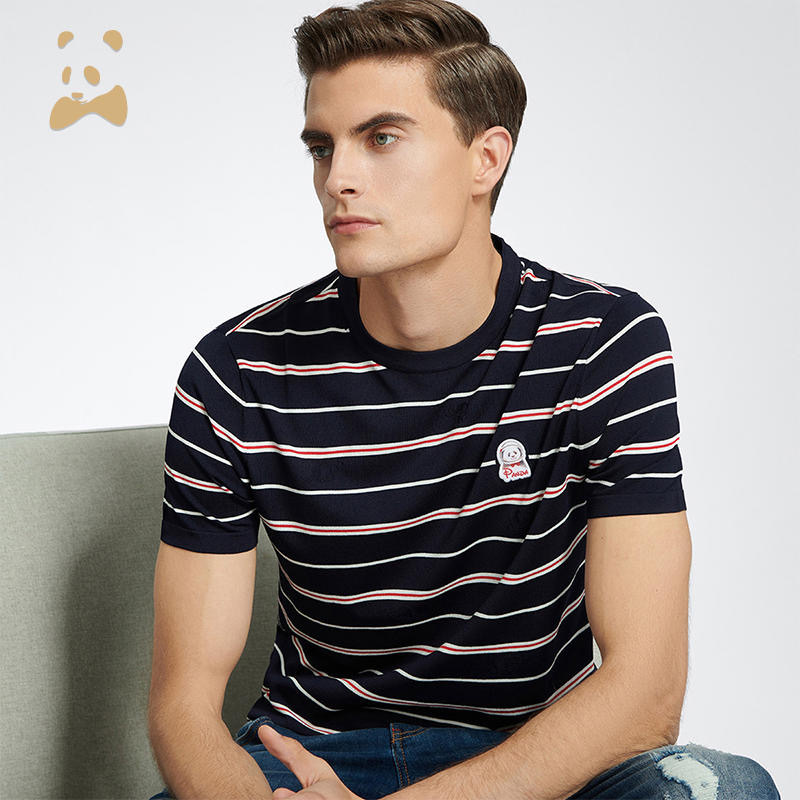 CANUDILO(卡奴迪路)时尚太空熊猫**条纹针织短袖t恤-武商网,T恤,CANUDILO(卡奴迪路)时尚太空熊猫**条纹针织短袖t恤报价