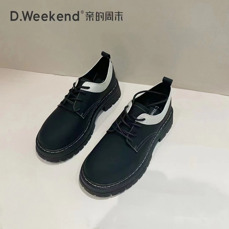 D.WEEKEND英伦拼色小皮鞋